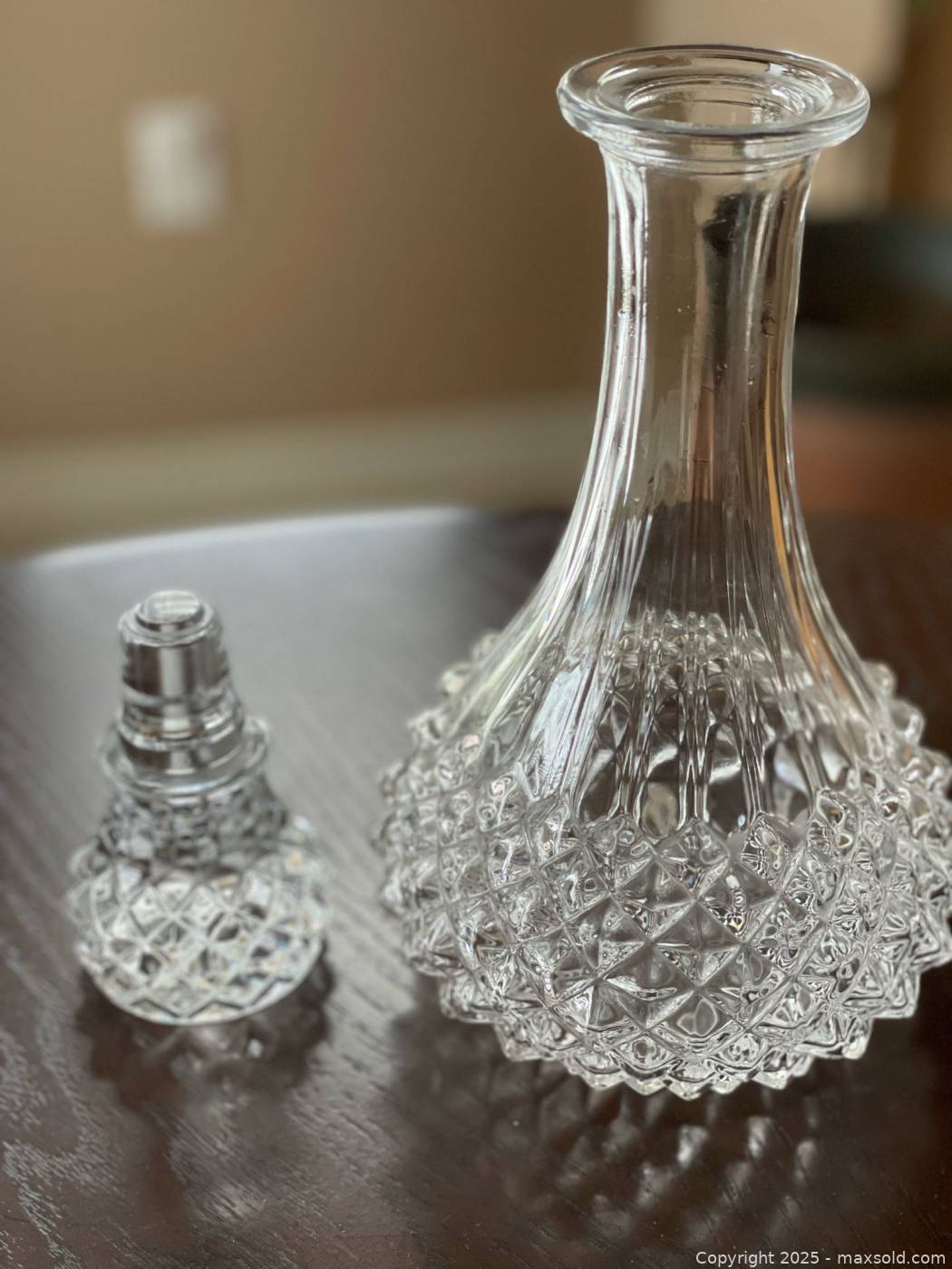 Crystal and pressed-glass decanters with ice buckets and tongs | Maxsold