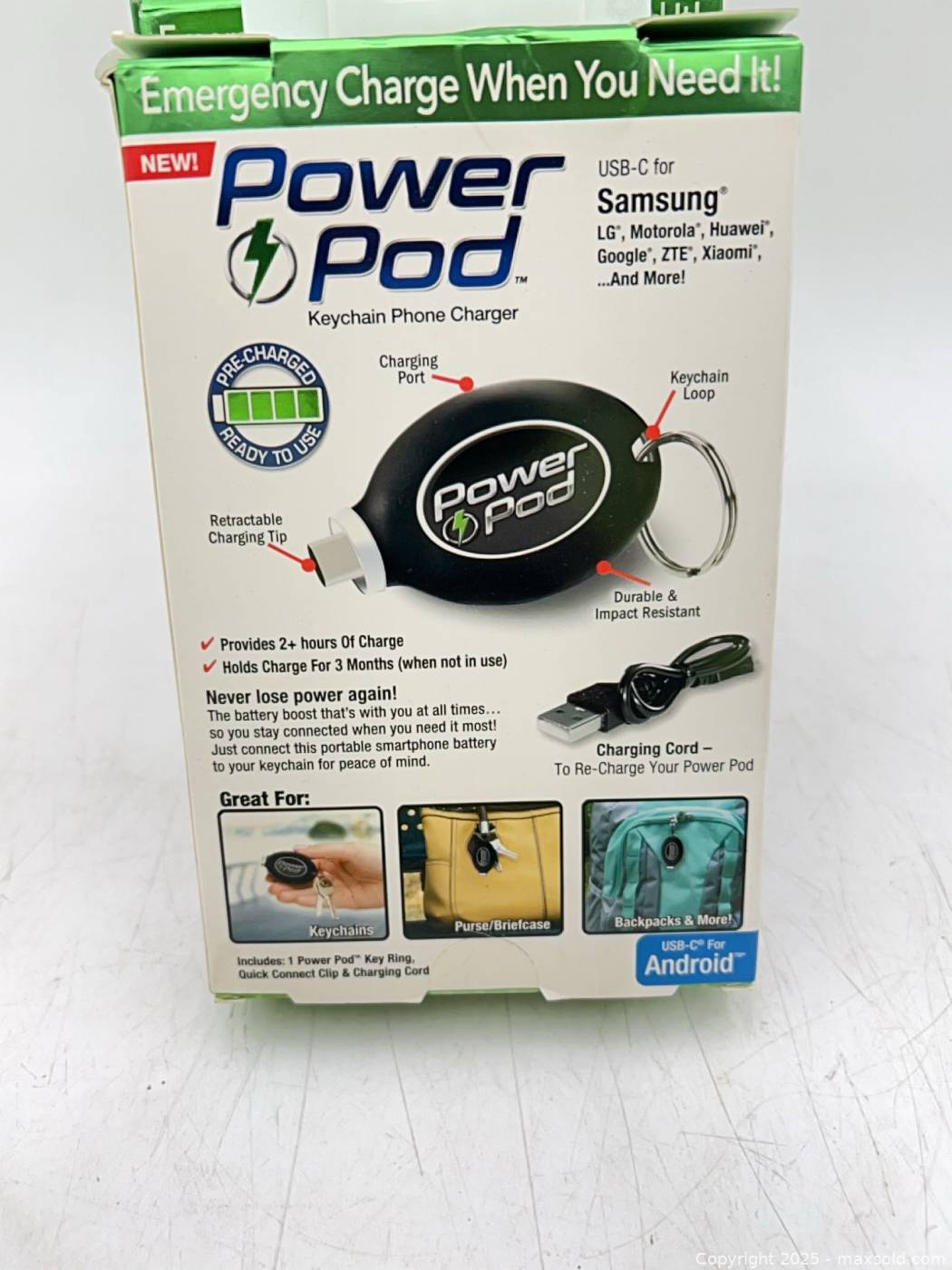 6 Power Pod USB-C keychain phone chargers | Maxsold