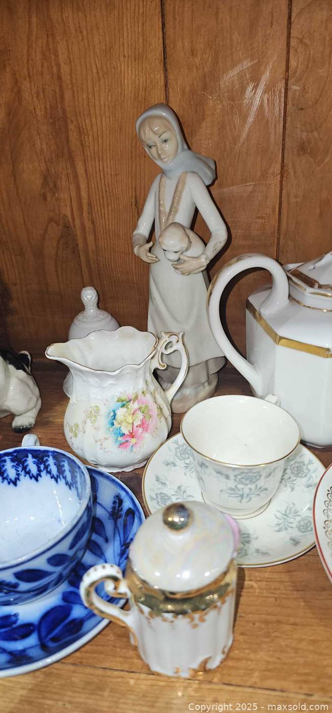 Porcelain teapots, cups, Dresden figurines, floral dishes | Maxsold