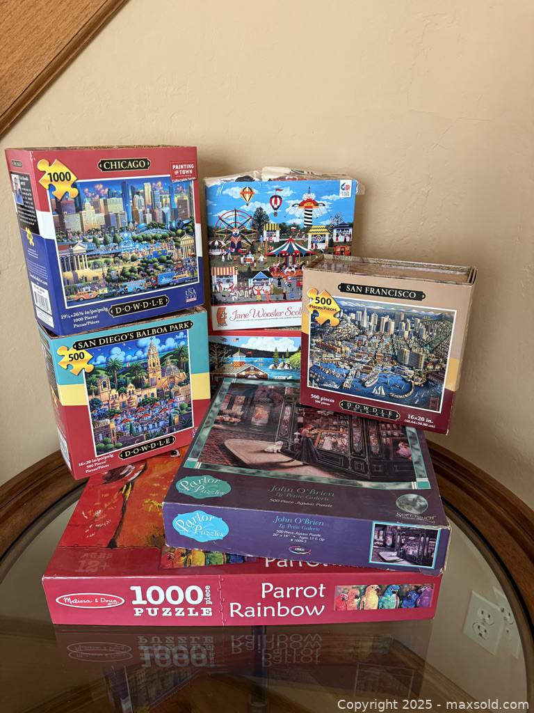 Six assorted jigsaw puzzles 500-1000 pcs | Maxsold