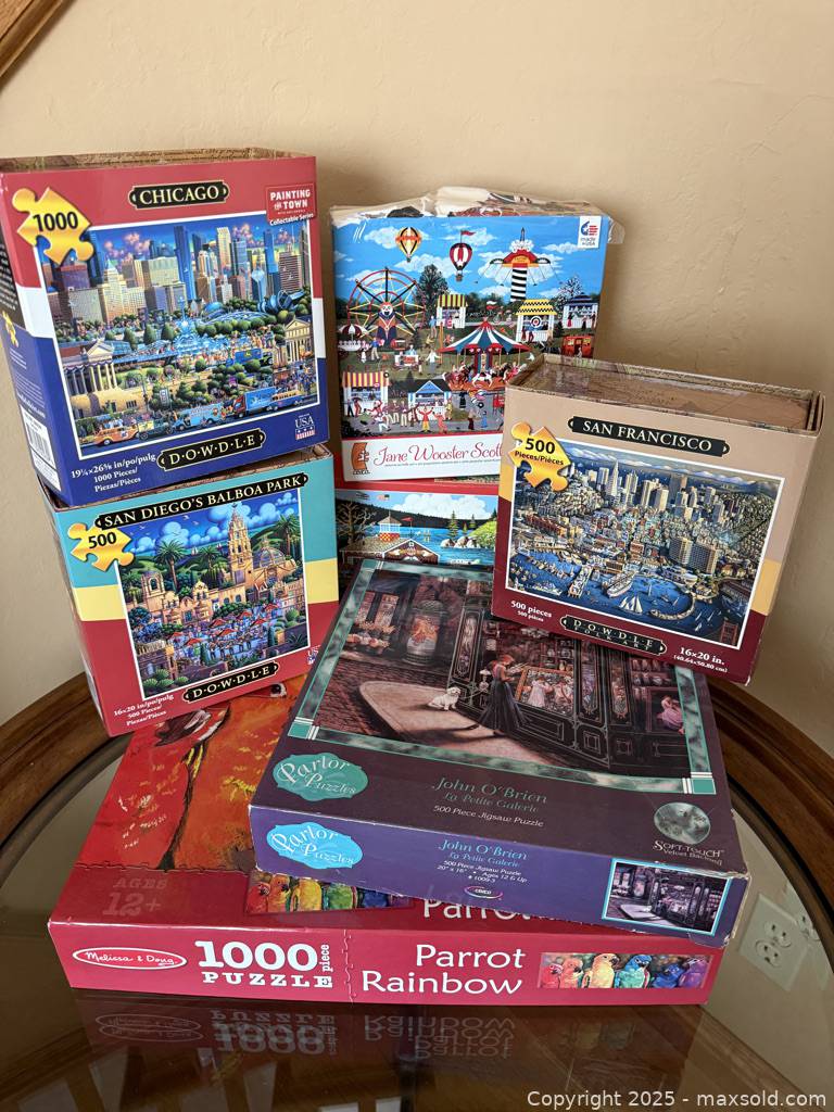 Six assorted jigsaw puzzles 500-1000 pcs | Maxsold