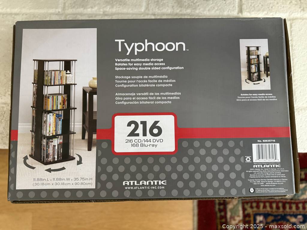 Atlantic Typhoon multimedia storage tower, NIB | Maxsold