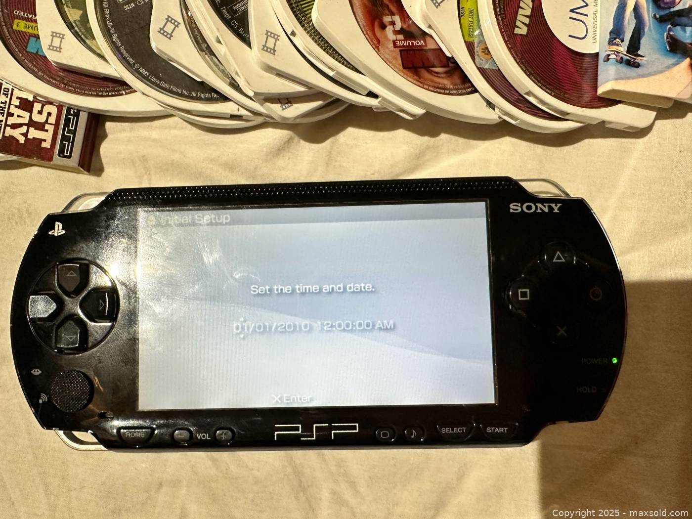 Sony Psp Console Charger Camera Case Over 50 Umd Games And Movies