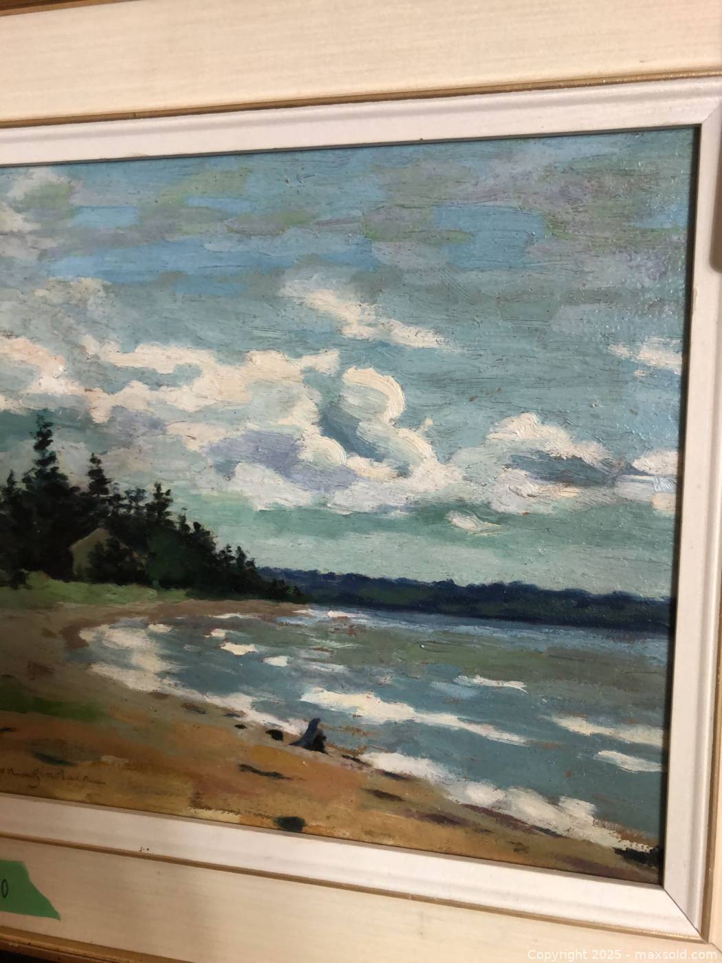 Agnes Johnson Sinclair framed coastal oil painting | Maxsold