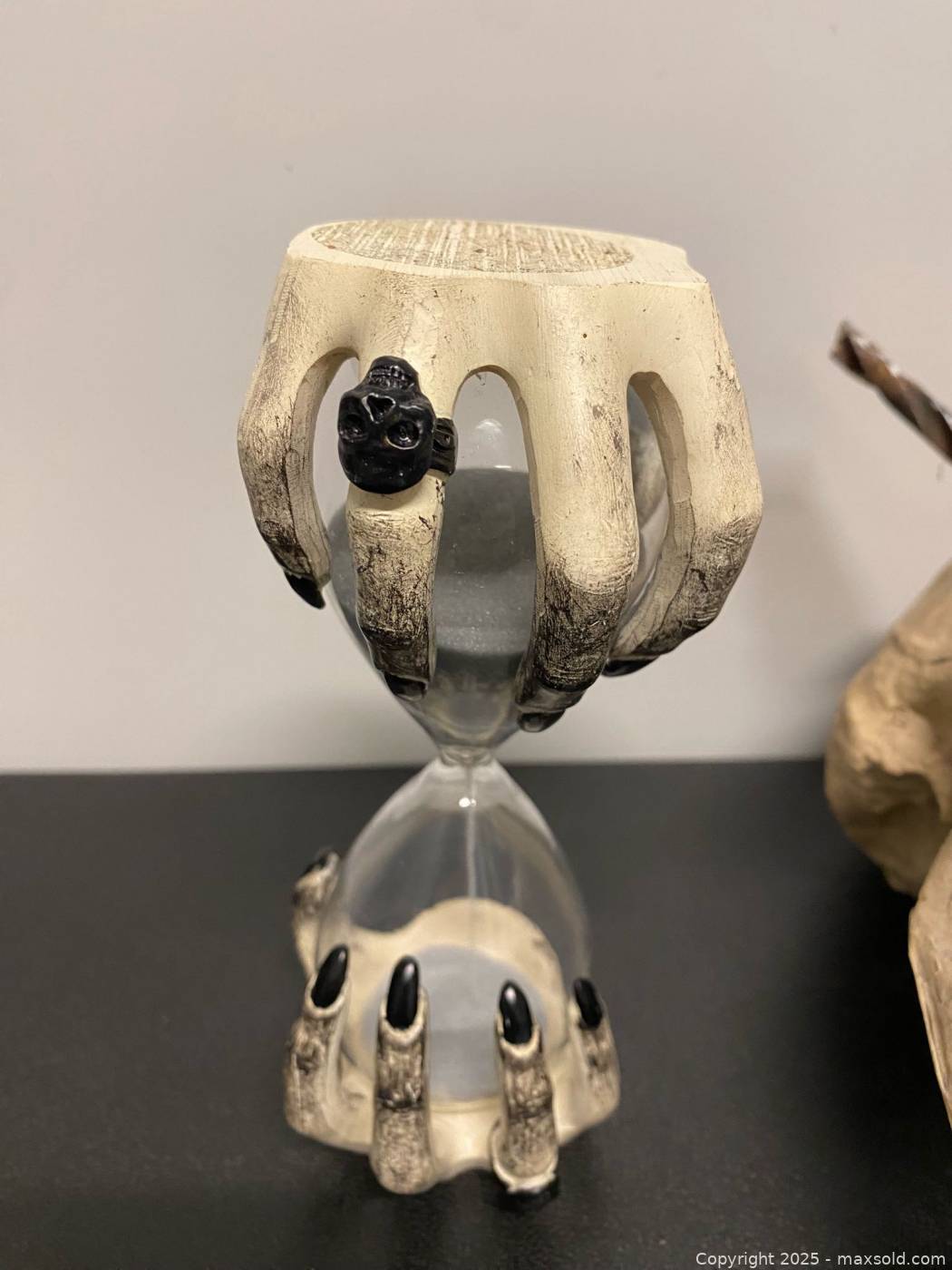 Skeleton Hand Hourglass and Skull Telephone Prop | Maxsold