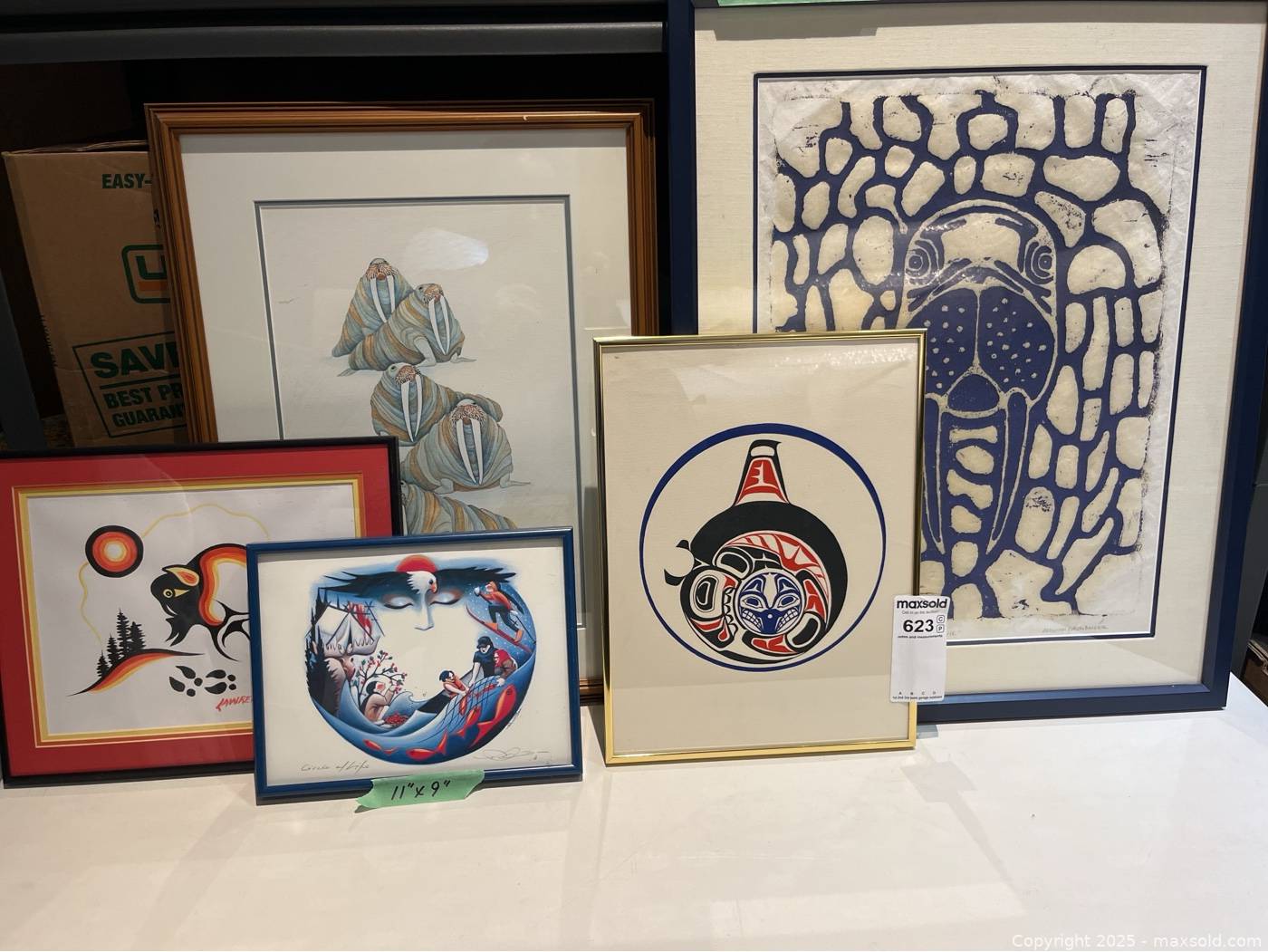 5 framed Indigenous art prints | Maxsold