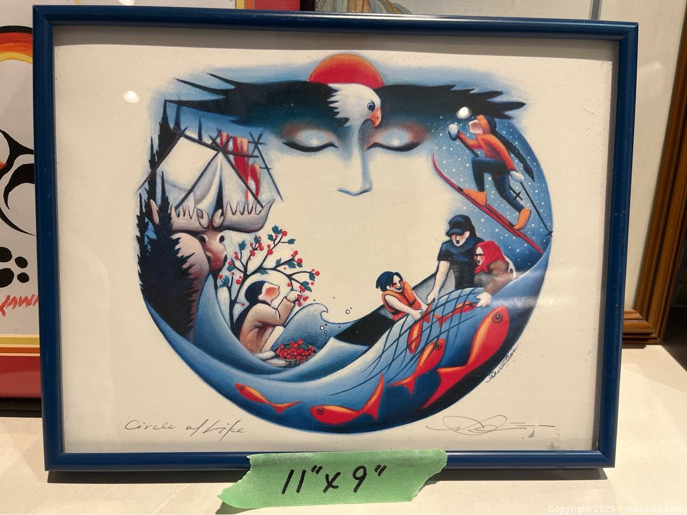 5 framed Indigenous art prints | Maxsold