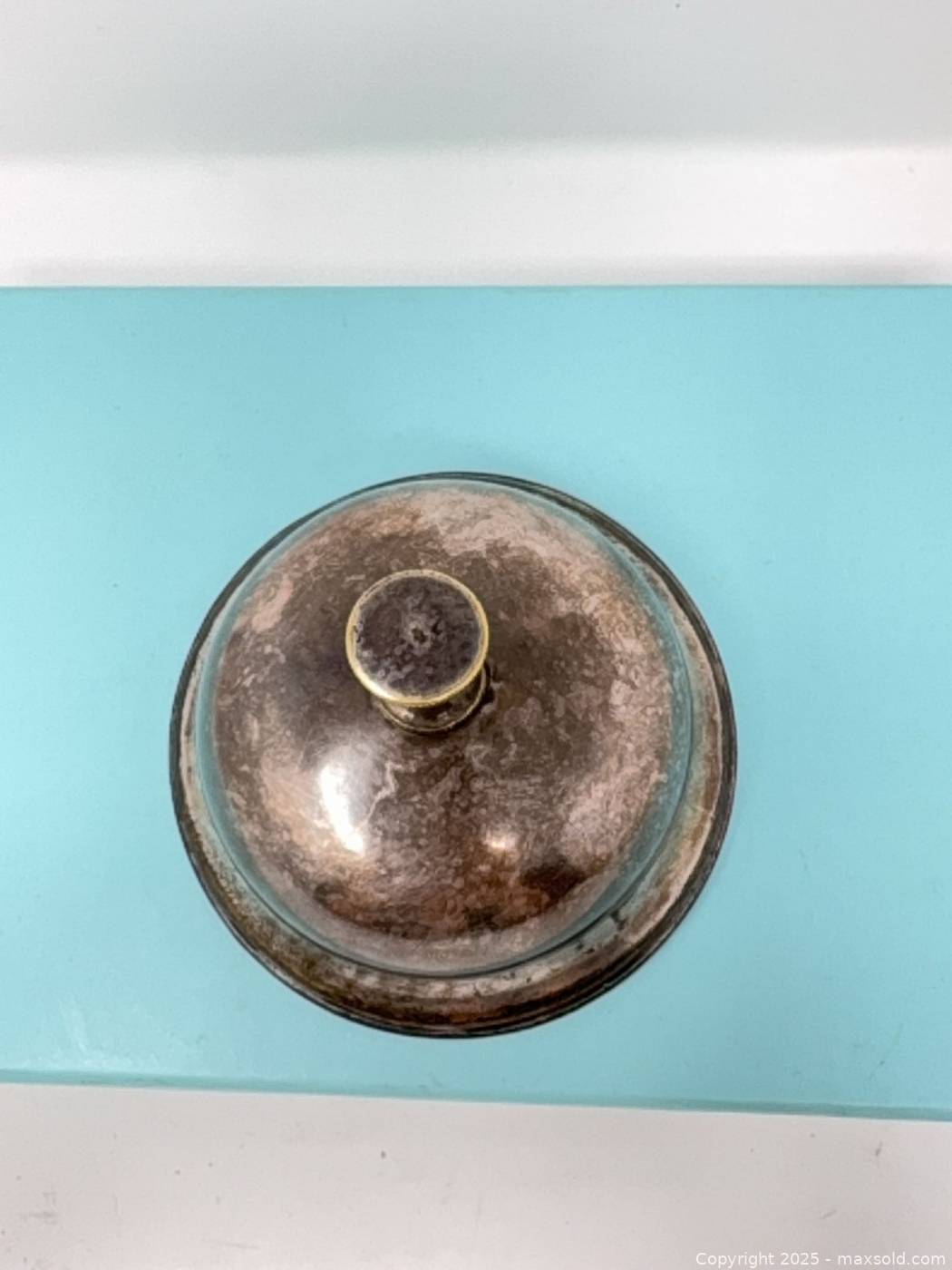 1887 brass twist hotel desk bell marked | Maxsold