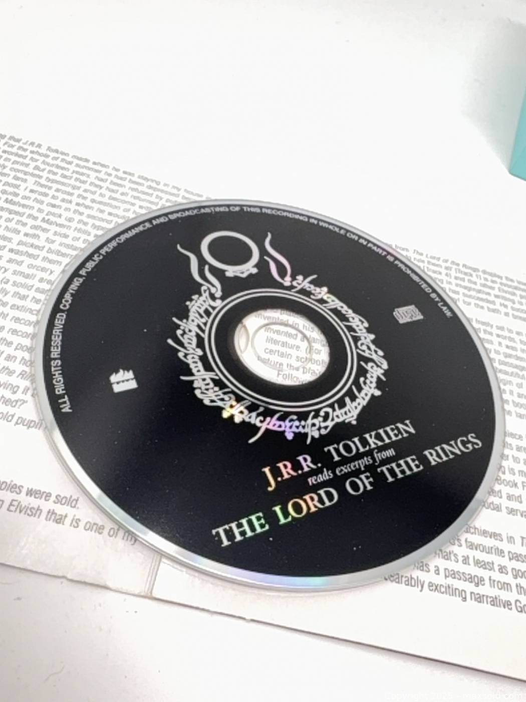 J.R.R. Tolkien Reads Excerpts From The Lord Of The Rings CD | Maxsold