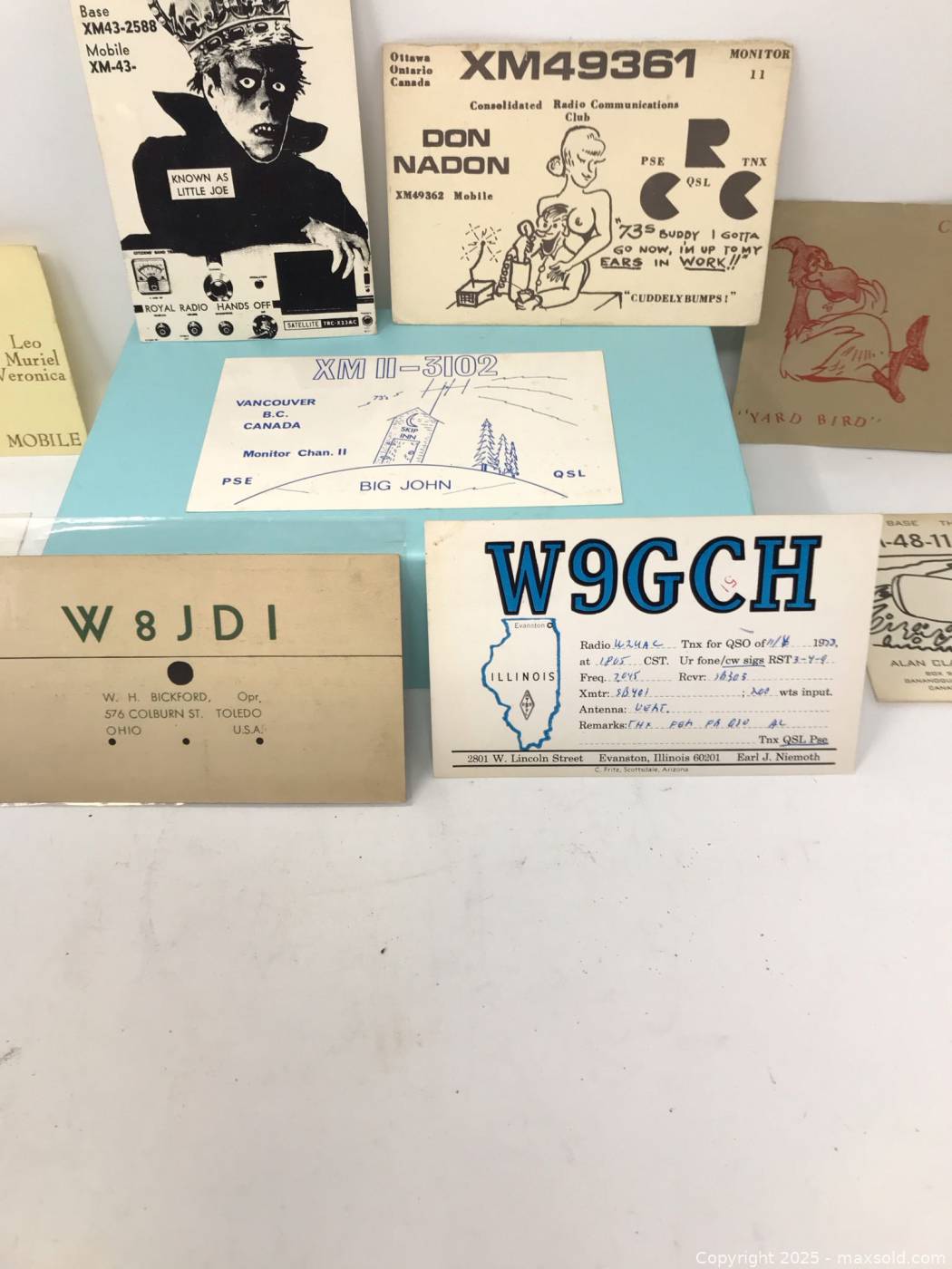 9 vintage mobile radio operator calling cards | Maxsold