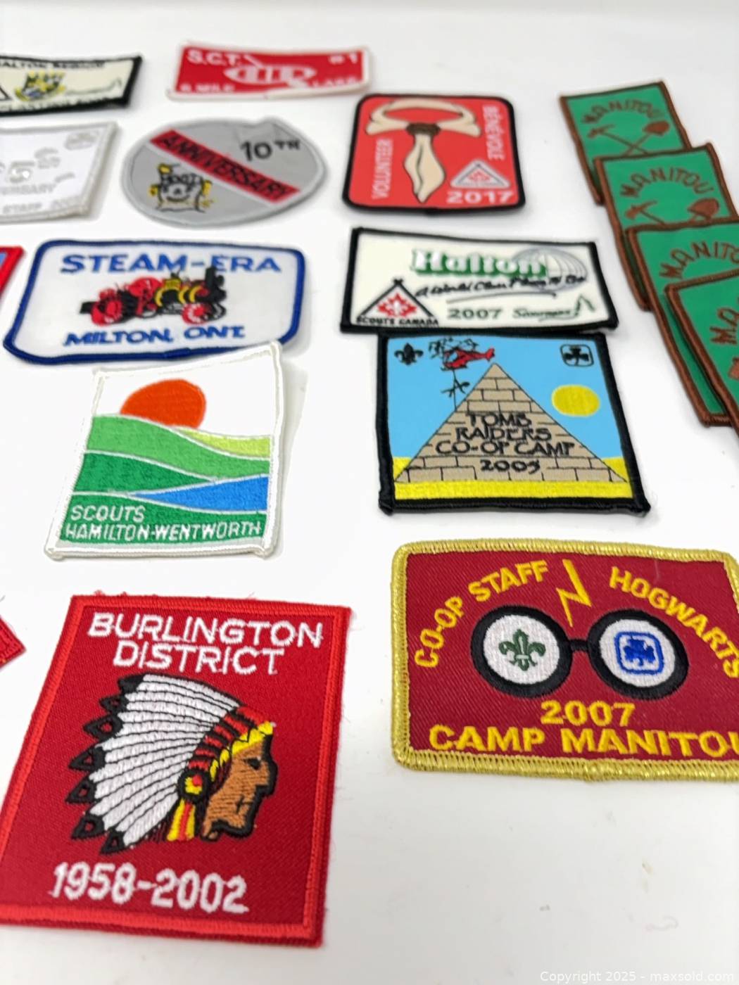 Scouts Canada embroidered event and district badges, c.2000s, approx.22 ...
