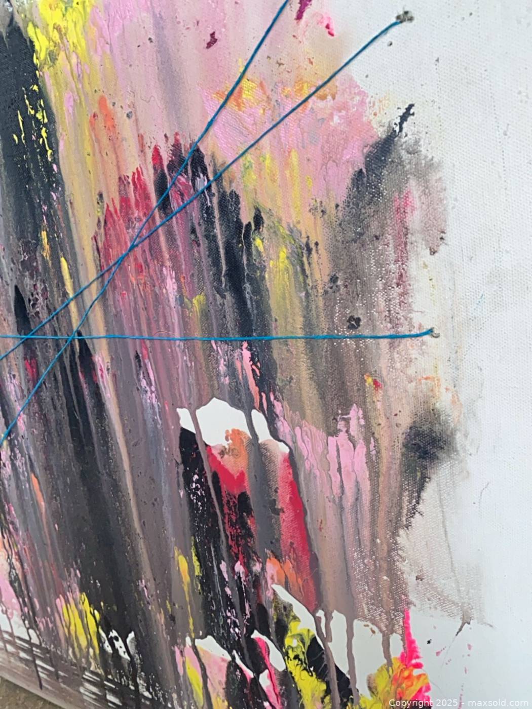 Cathy Brady pull string painting 24x24 | Maxsold