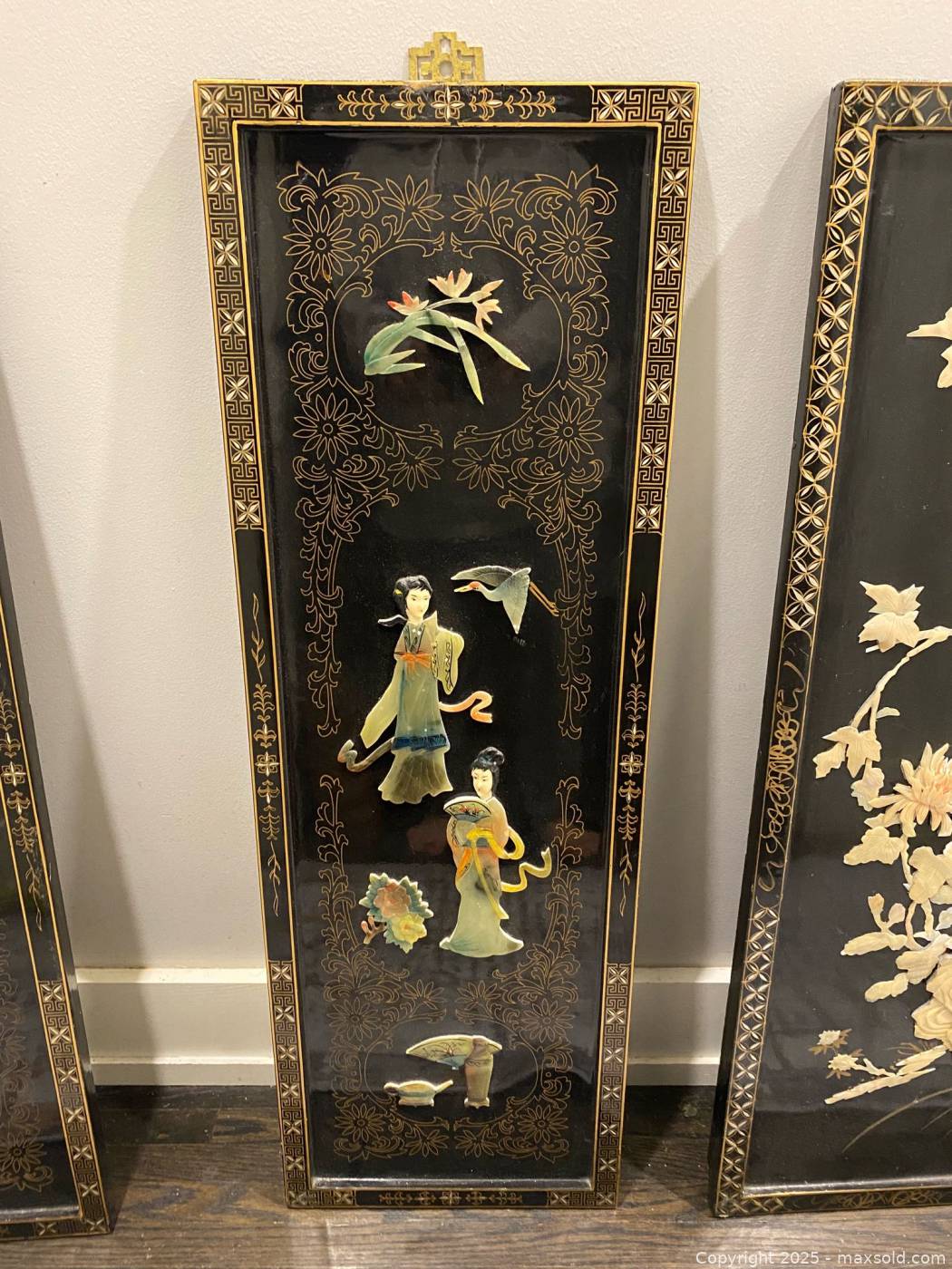 Vintage Asian mother of pearl wall panel 36x12 | Maxsold