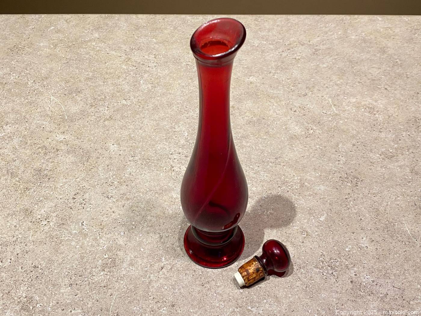 Avon ruby red glass perfume bottle with stopper | Maxsold