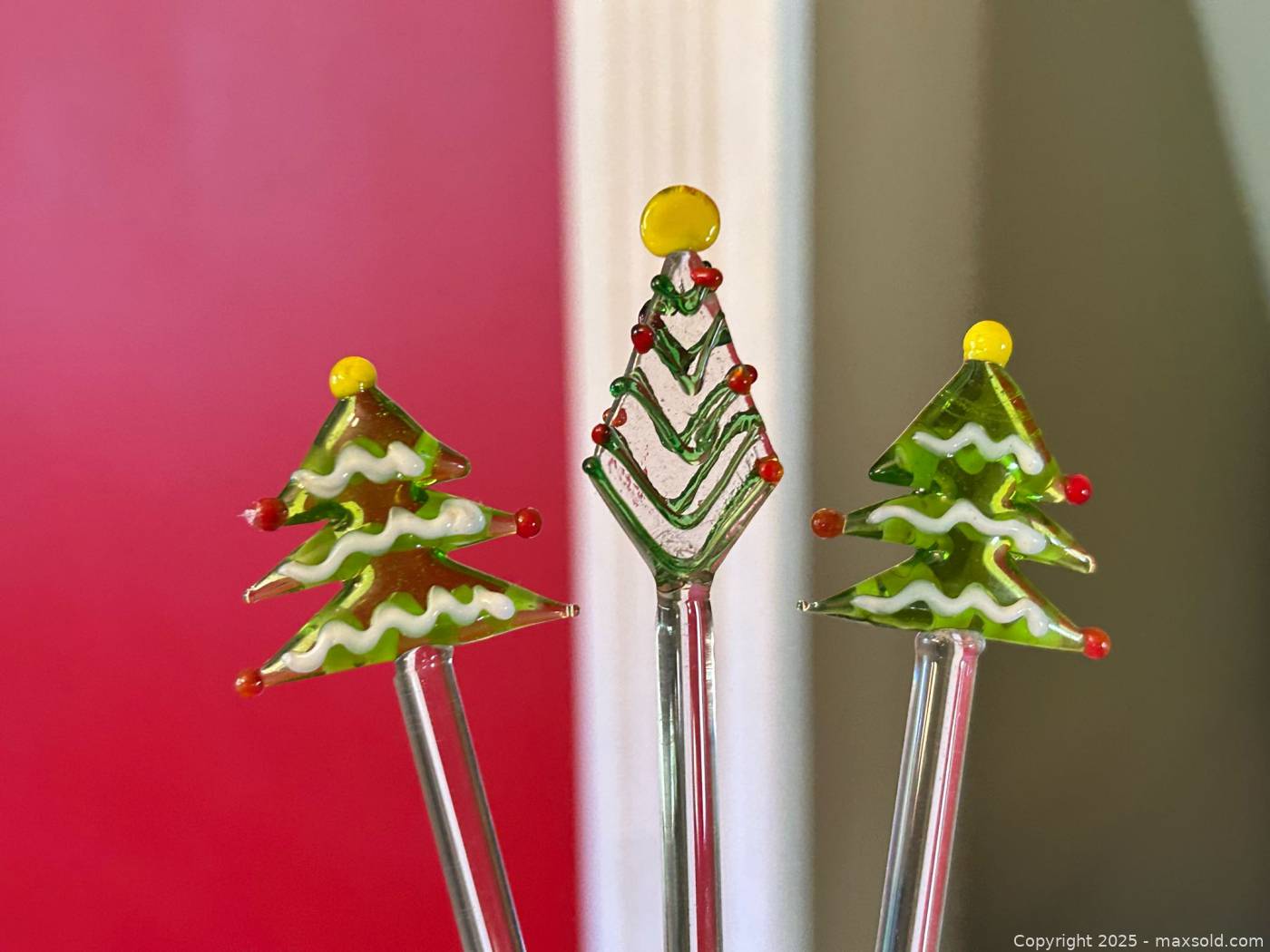3 Empoli-style Christmas tree swizzle sticks | Maxsold