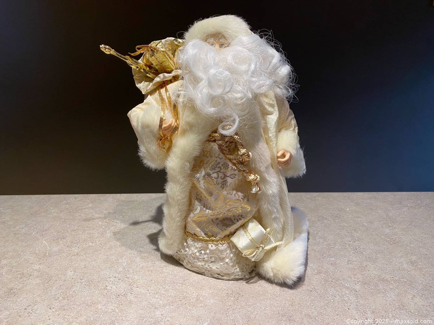 Gold and Ivory Santa Tree Topper | Maxsold