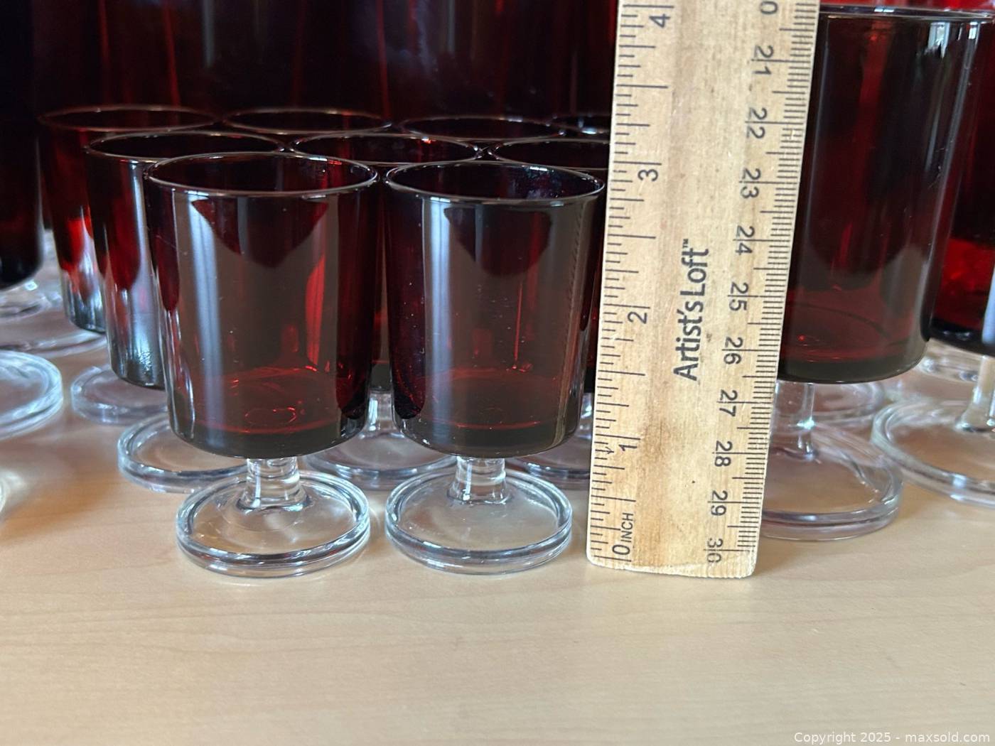 Luminarc ruby red glassware, 31 pcs, France | Maxsold
