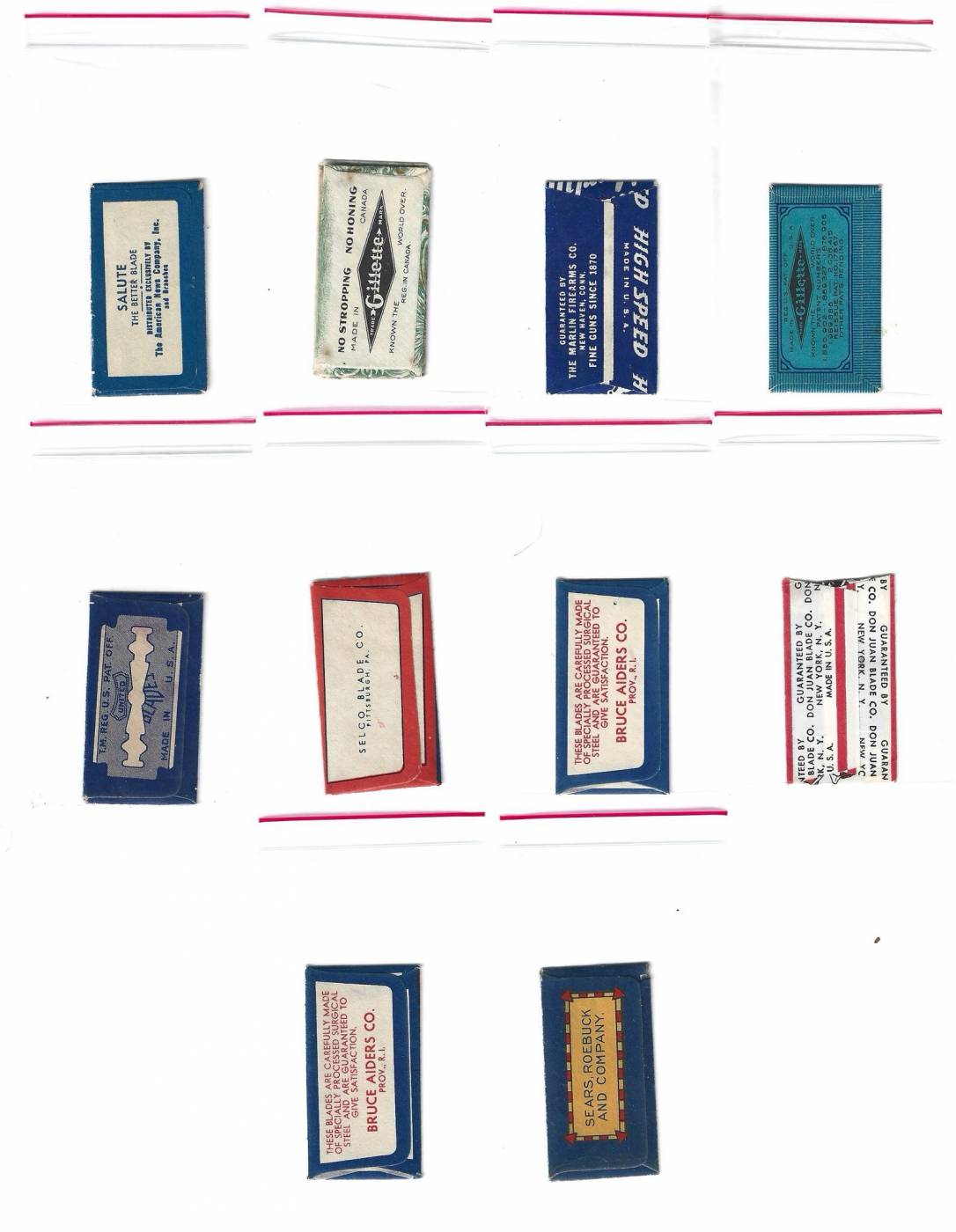 Lot of 10 vintage USA razor blade packs with blades | Maxsold