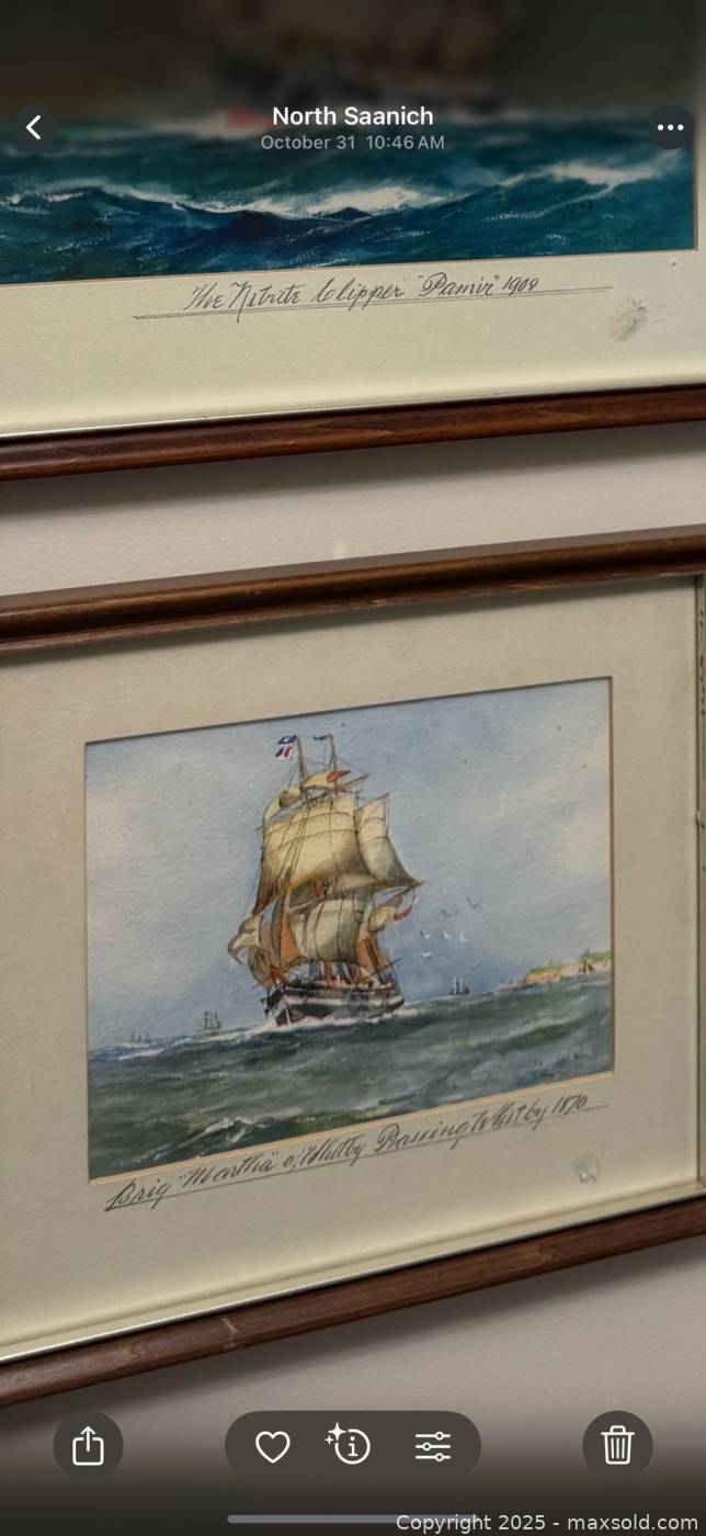 Set of 3 Framed Nautical Sailing Ship Prints | Maxsold