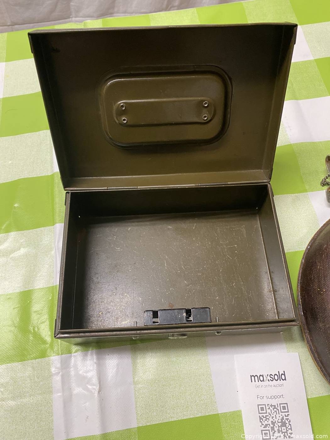 Art Steel Co. metal box and Russian army canteen | Maxsold