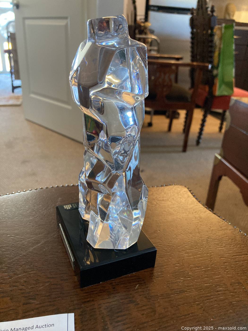 Daum "Heracles" crystal male torso sculpture | Maxsold