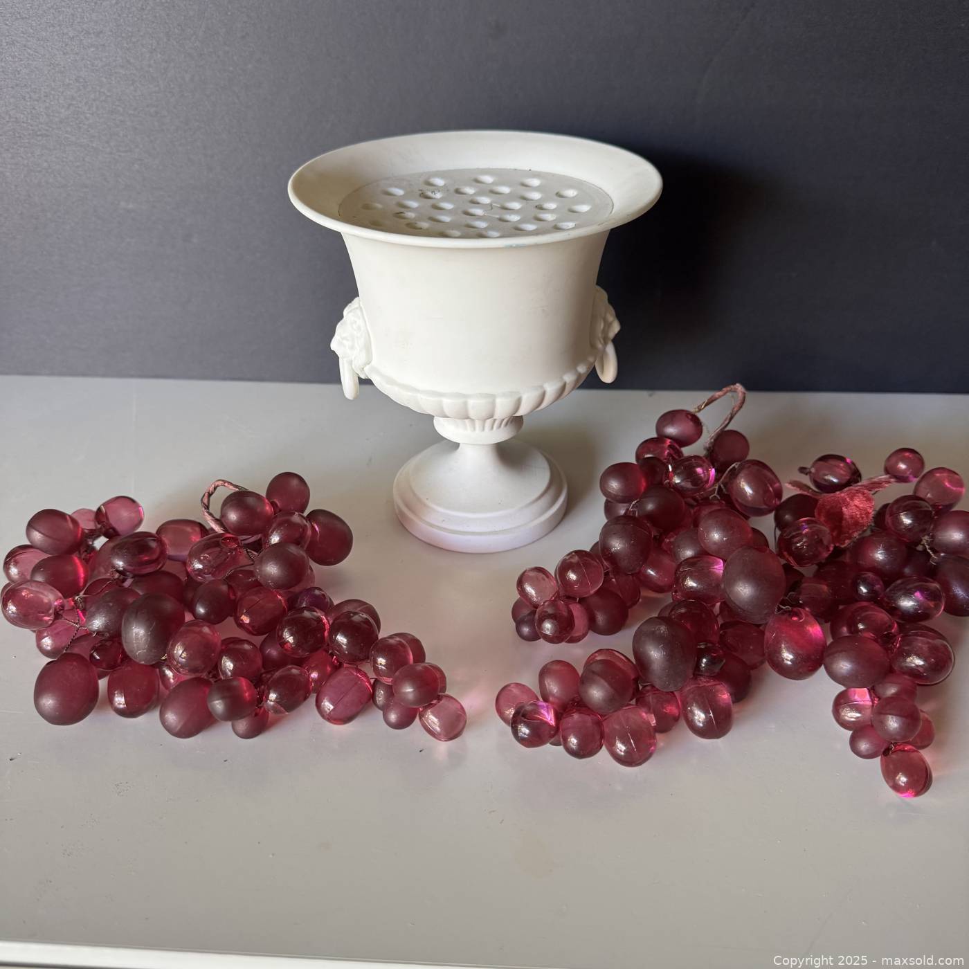 Royal Worcester urn and 5 glass grape sets | Maxsold