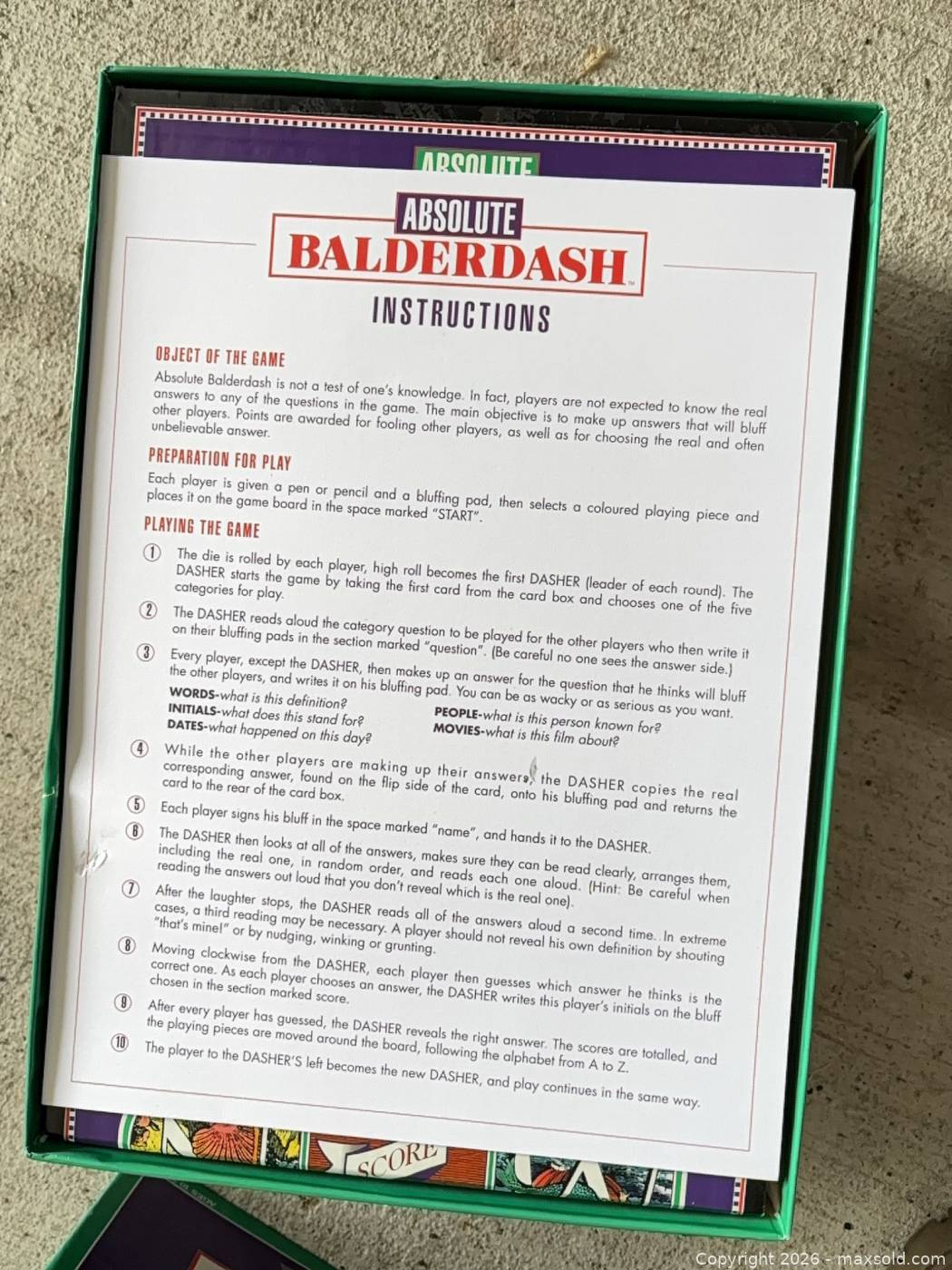 Absolute Balderdash board game | Maxsold