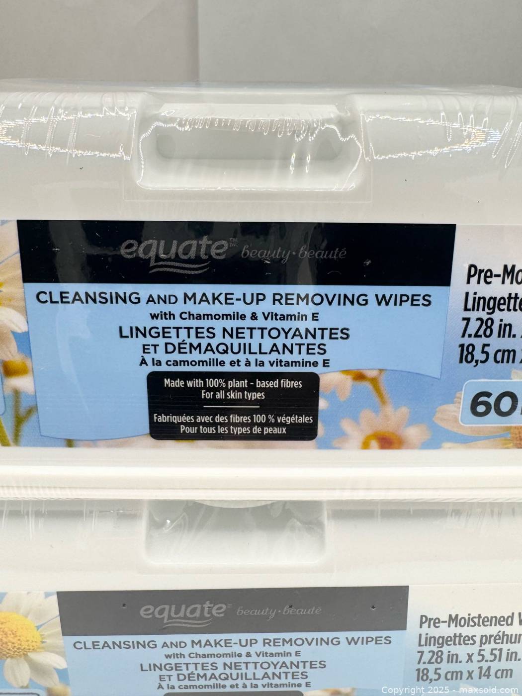 Equate cleansing makeup removal wipes 2 tubs | Maxsold