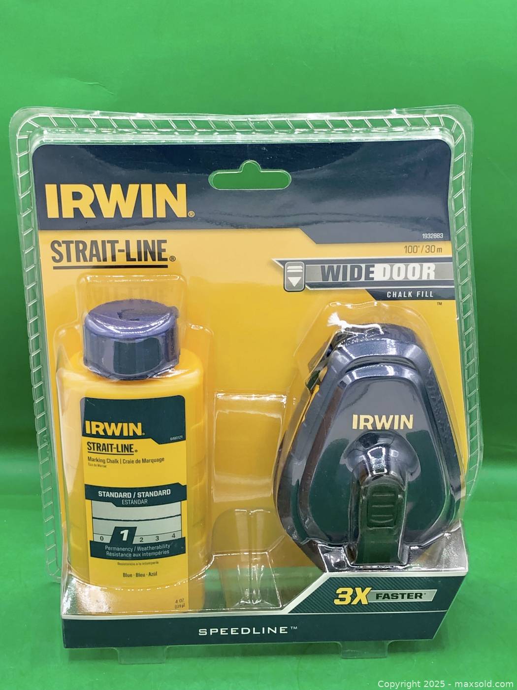 Irwin Strait-Line Speedline chalk reel with 4 oz blue marking chalk ...