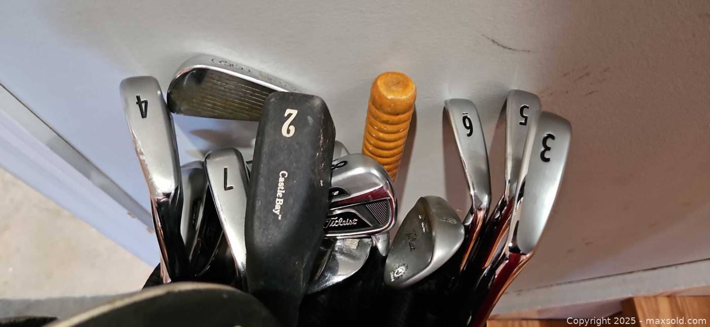 Golf bag with mixed Titleist, Ping clubs | Maxsold