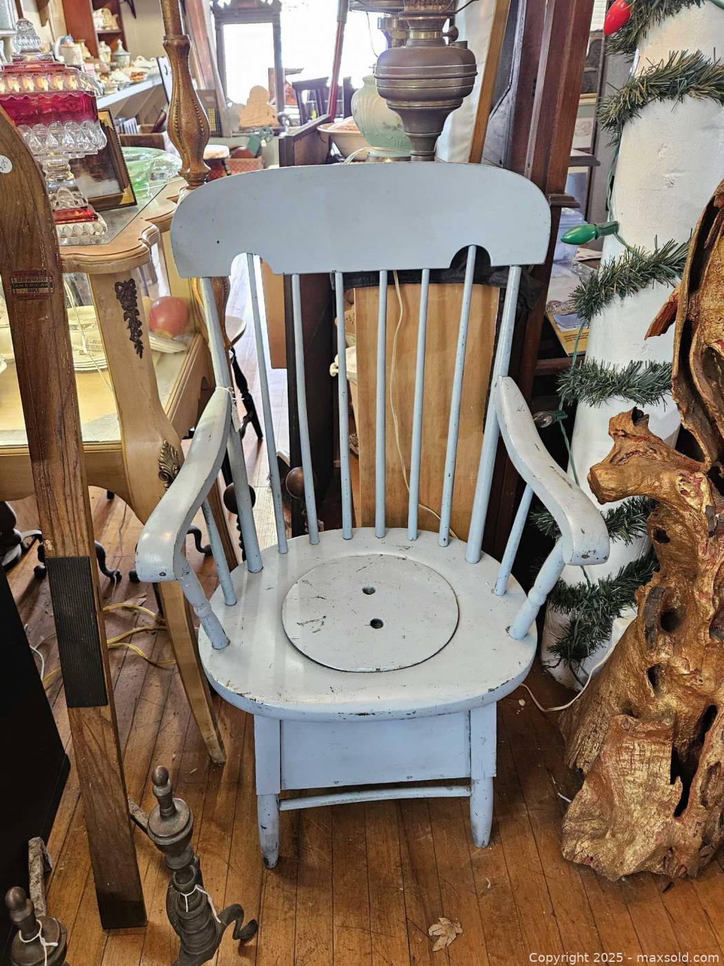 Antique wooden commode chair | Maxsold
