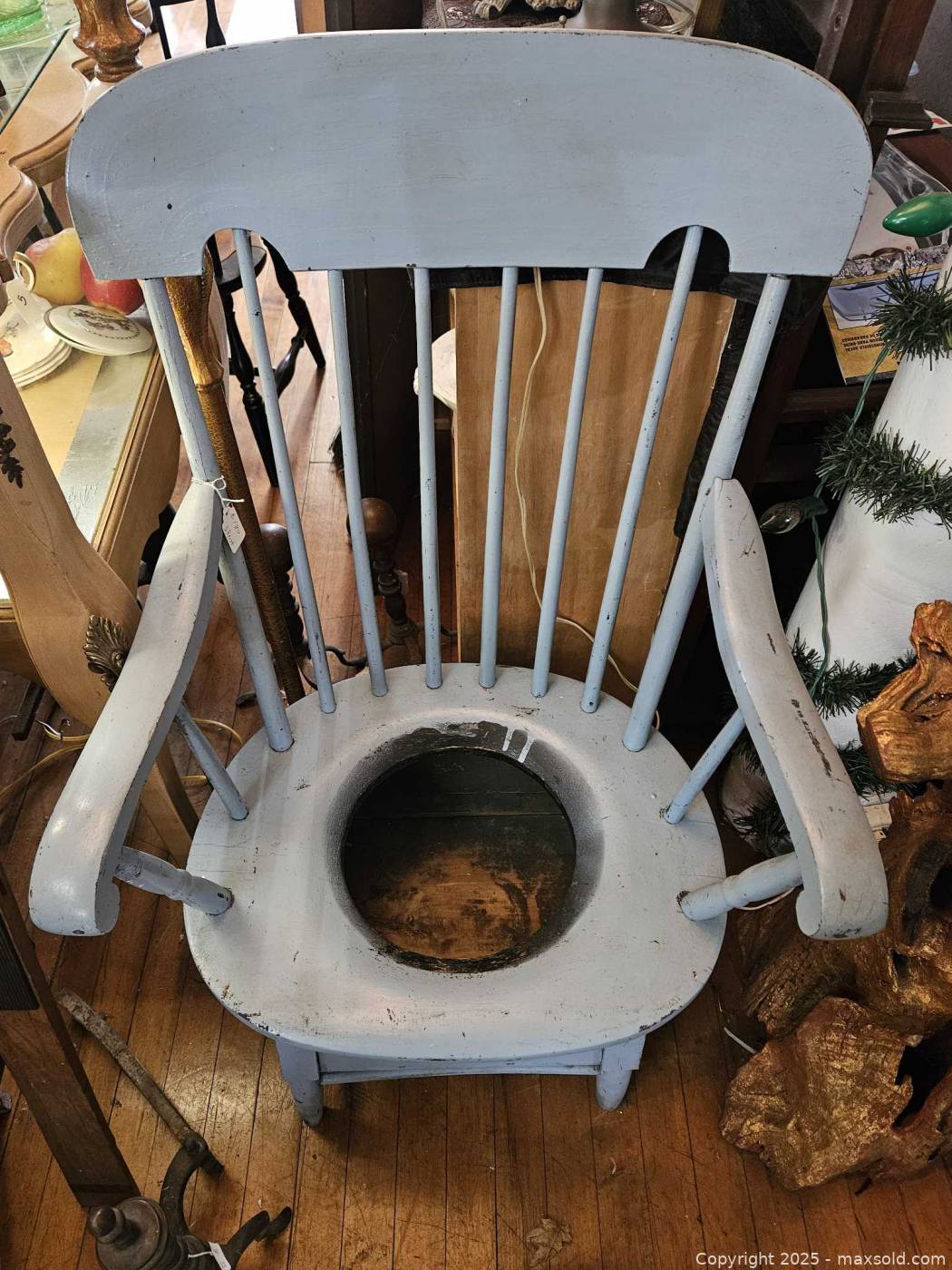 Antique wooden commode chair | Maxsold