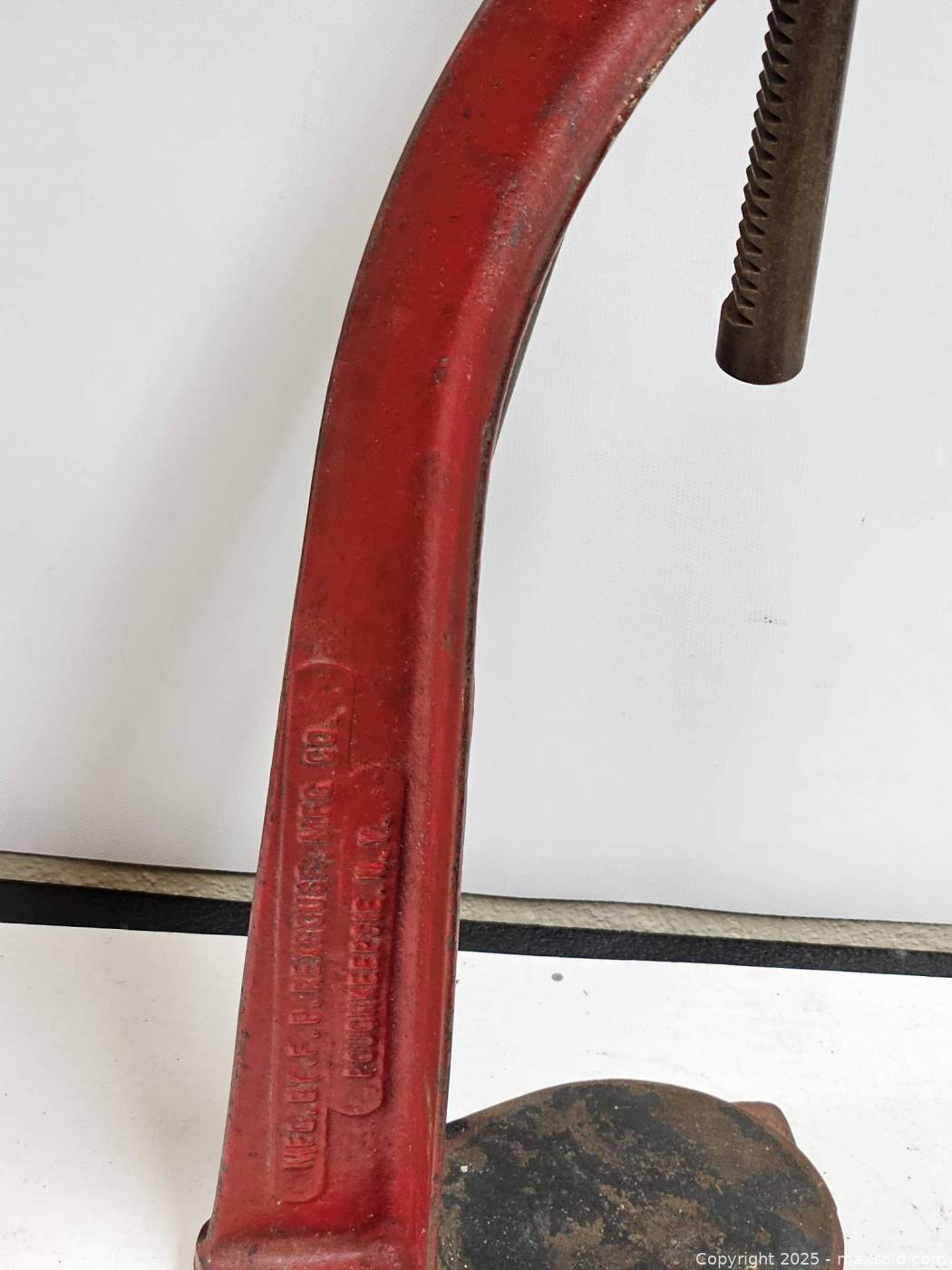 Cast iron bottle capper, pans & crate | Maxsold