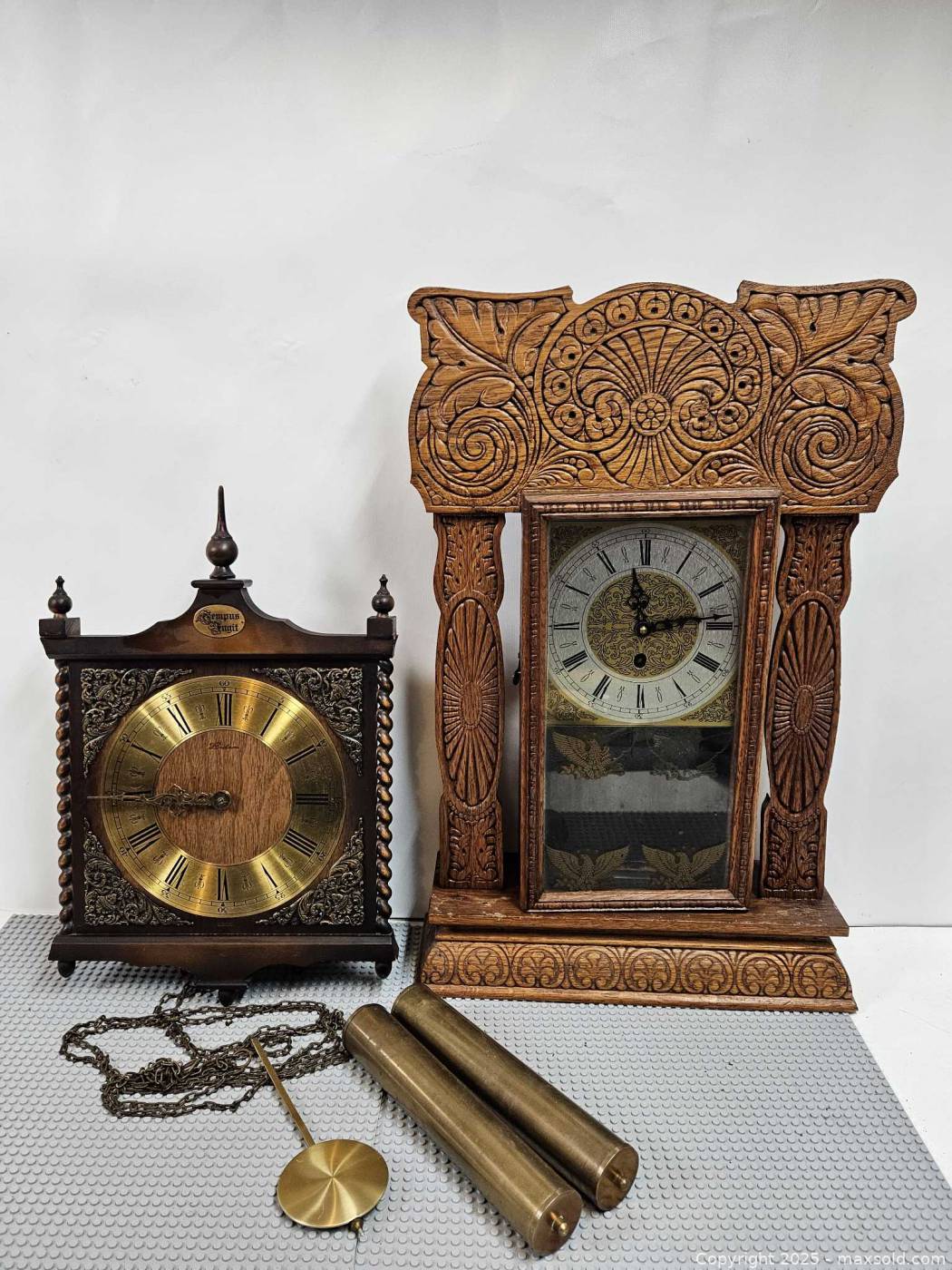 Linden Tempus Fugit wall clock & Ingraham gingerbread parlor clock ...
