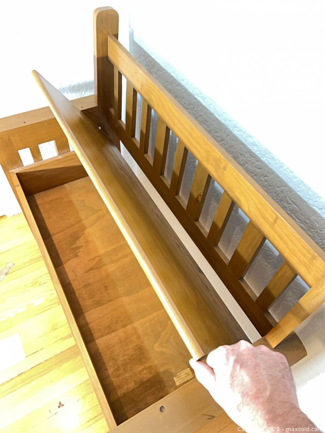 Solid Wood Storage Bench Hinged Seat | Maxsold