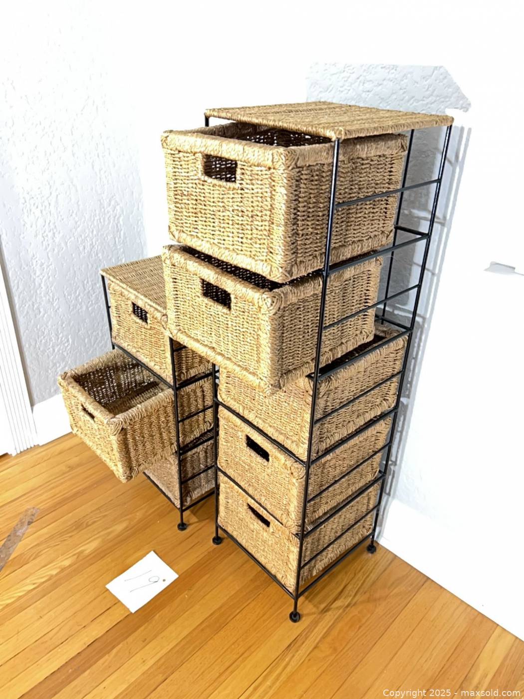 Wicker Basket Storage Towers with Metal Frames | Maxsold