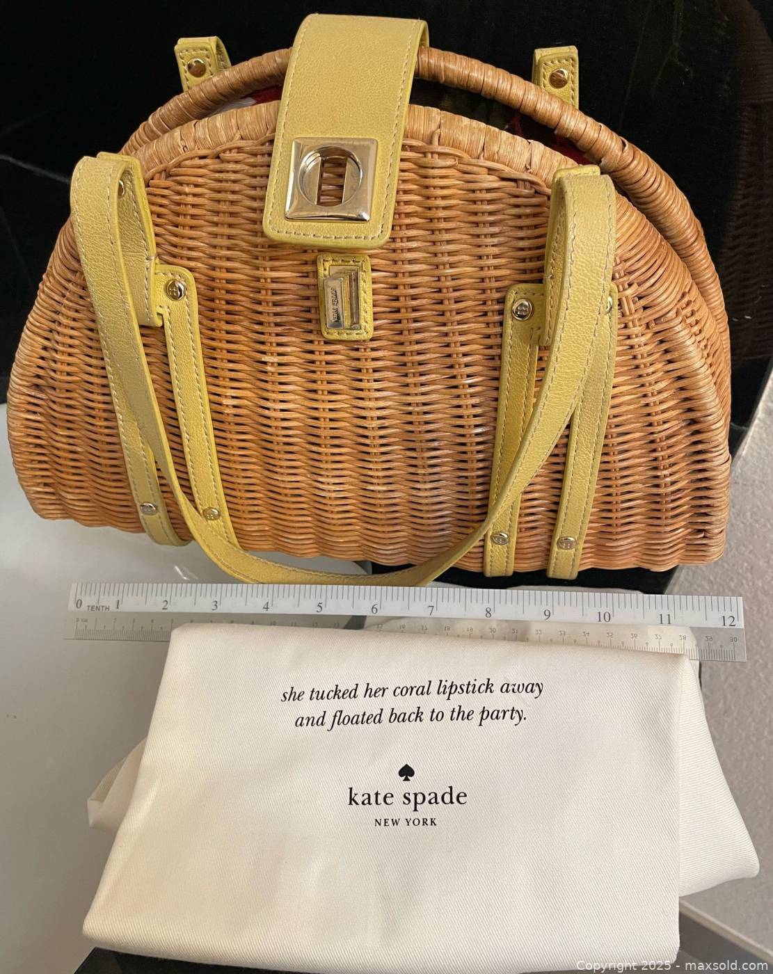 Bally leather briefcase, Kate Spade wicker purse, Tumi backpack, clutch ...