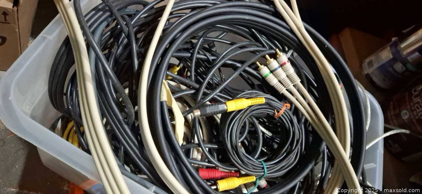 Assorted wires, cords and electrical boxes | Maxsold