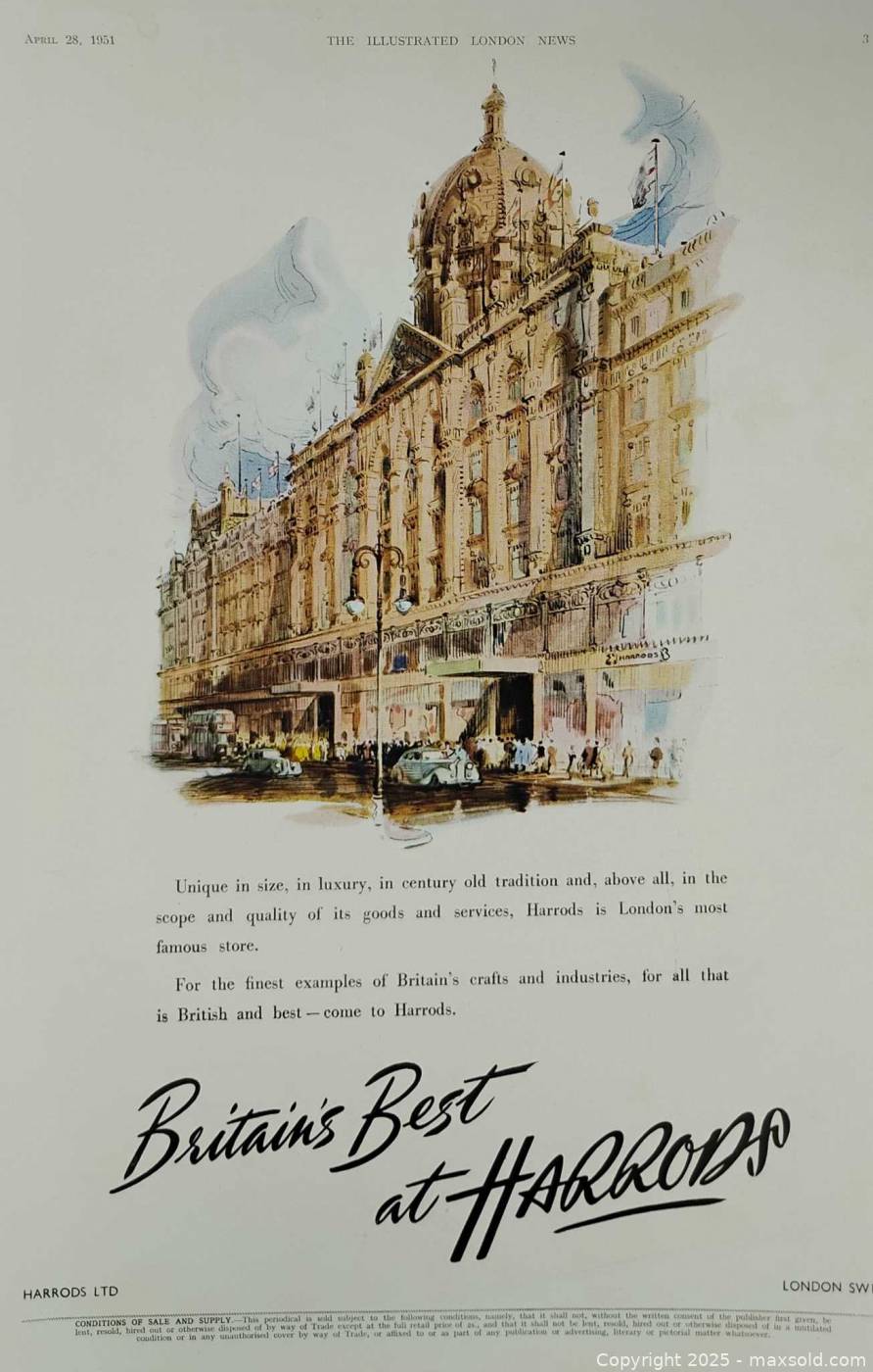 Vintage Harrods advertisement c.1950s | Maxsold