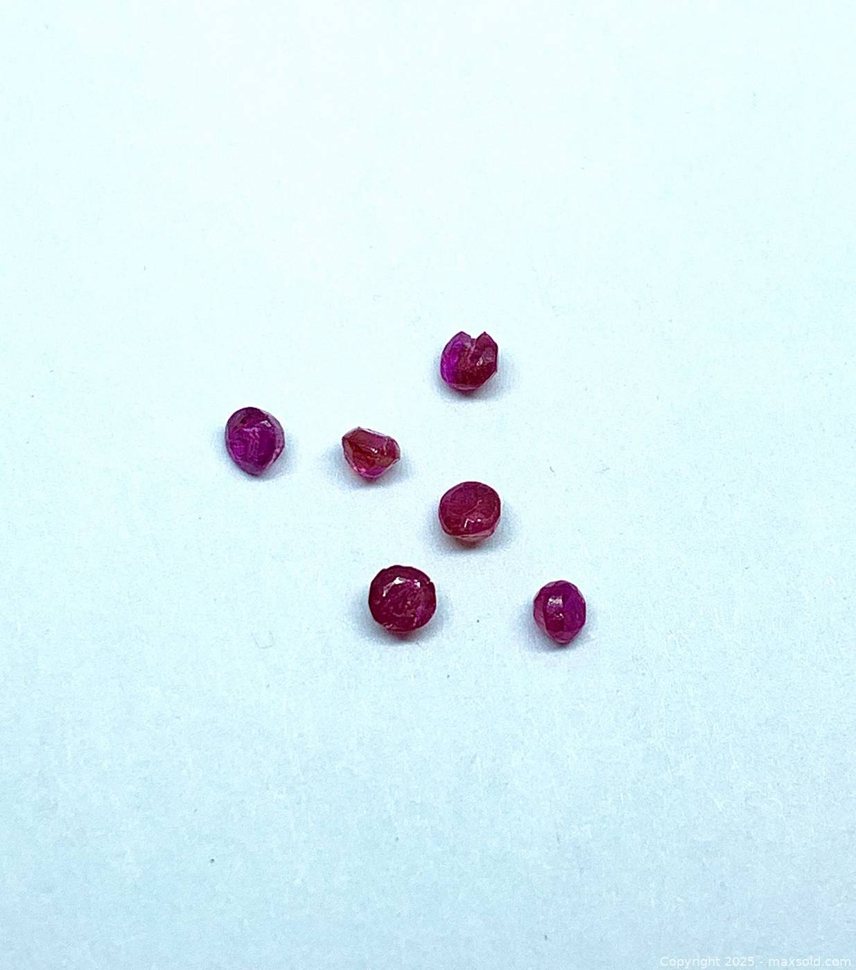 Six Round Bright Red Ruby Gemstones 1.00ctw | Maxsold
