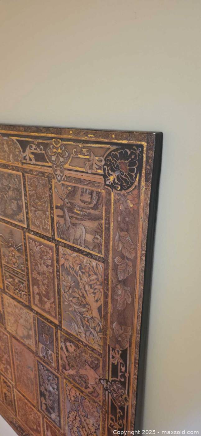 Asian-Style Ornate Tile Collage Wall Panel 30x40 | Maxsold