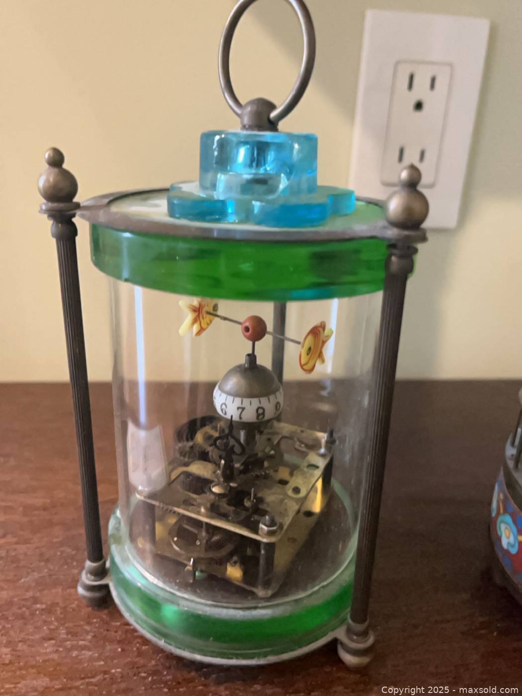 Mechanical bird and fish automata with metal candle box | Maxsold