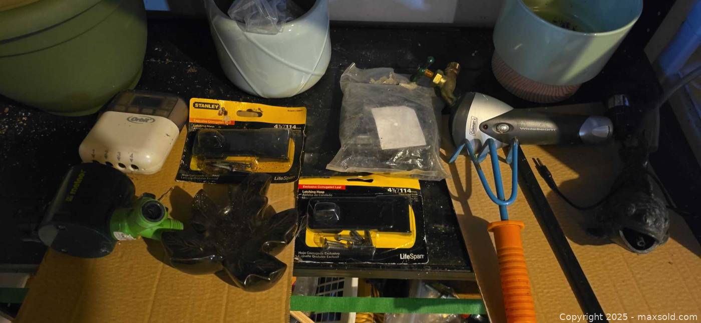 Garden tools hardware planters & hose connector | Maxsold