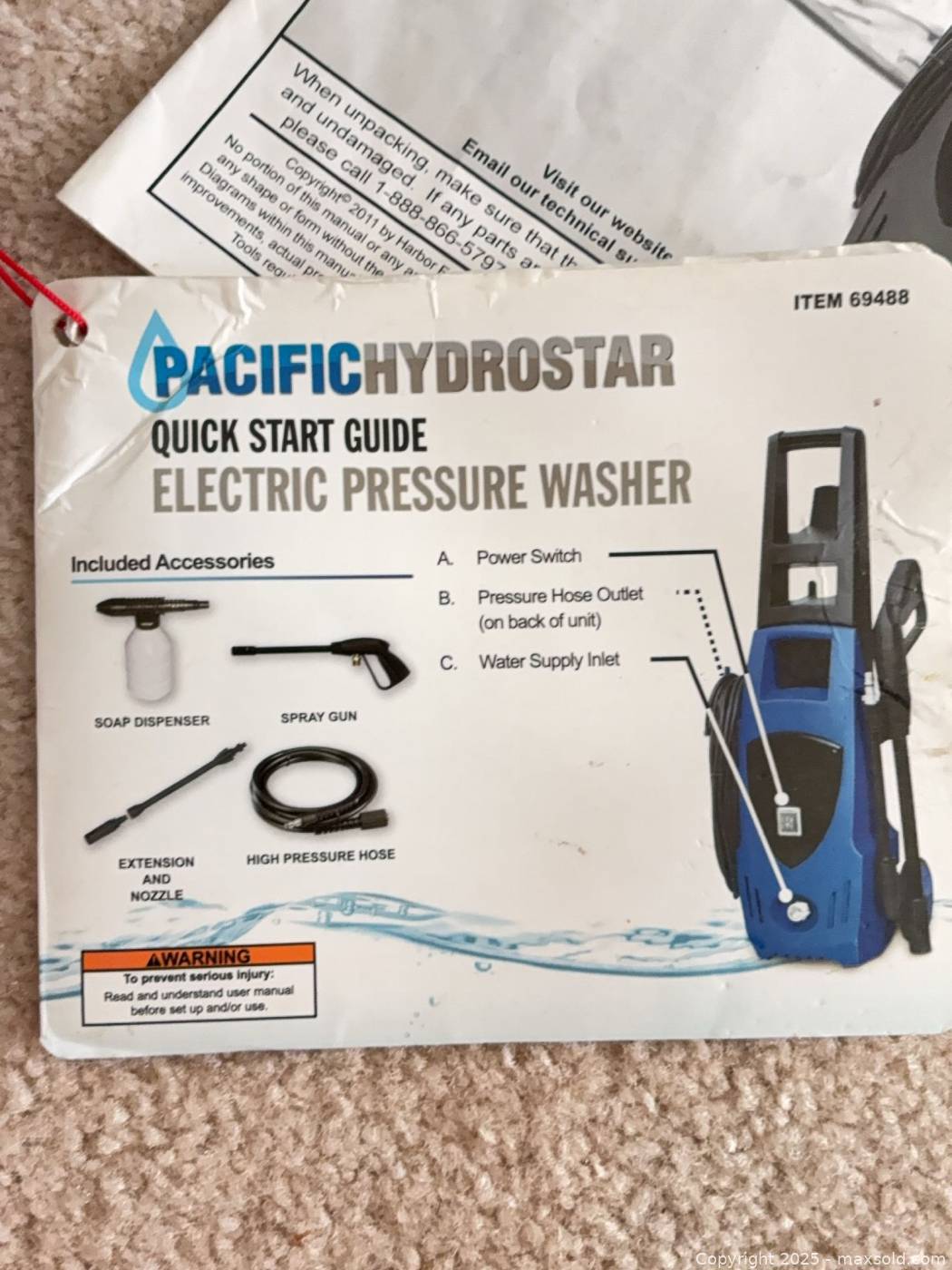 Pacific Hydrostar 1650 PSI electric pressure washer | Maxsold