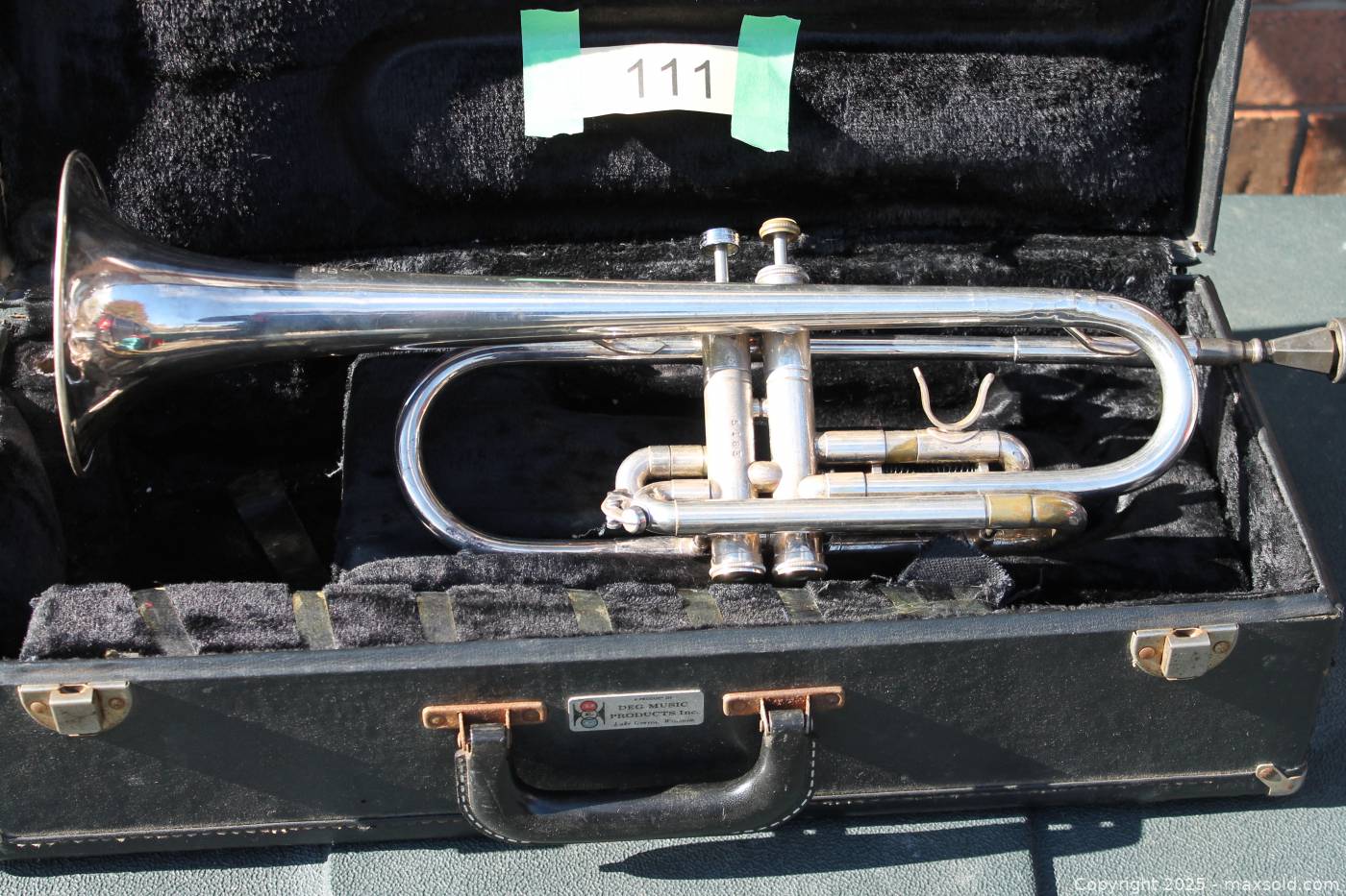 Vintage Dynasty silver bugle trumpet with case | Maxsold