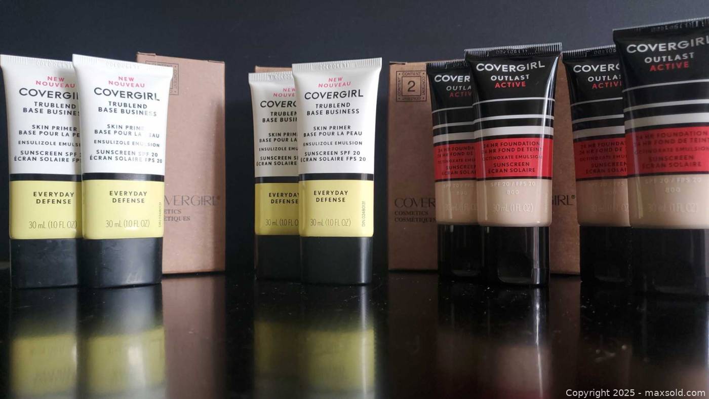 New CoverGirl primer and foundation, 8 pcs | Maxsold
