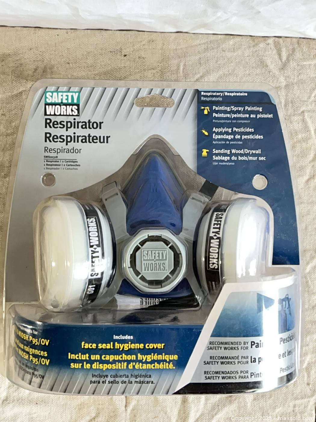 Paint thinner, mineral spirits, Safety Works respirator, sandpaper ...