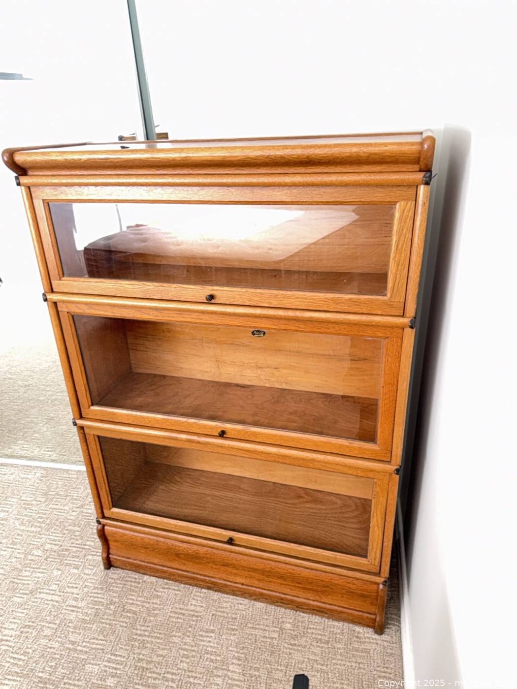 Macey 3-section oak barrister bookcase | Maxsold