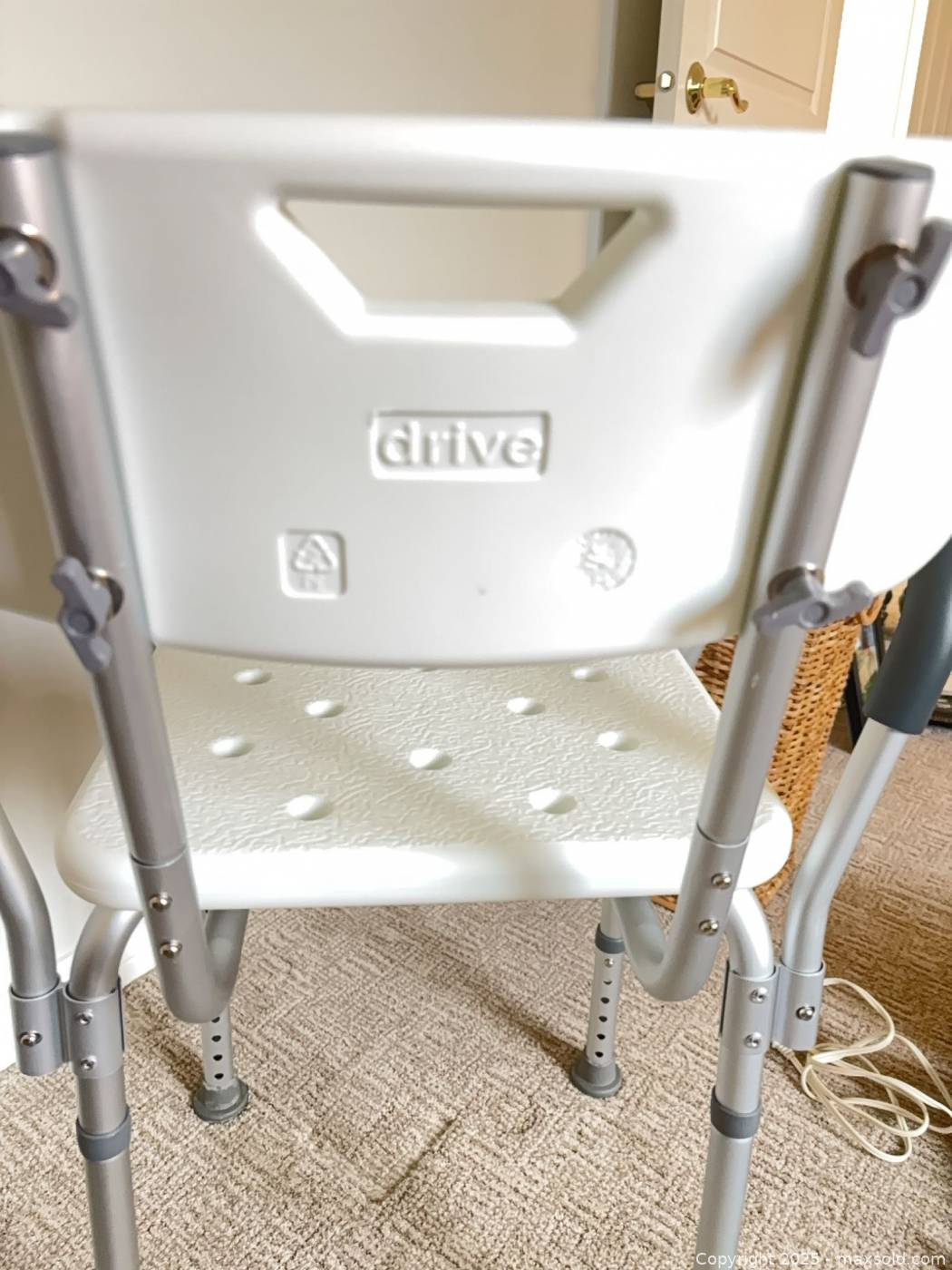 Drive adjustable shower chair, wicker hamper, digital scale, basket of ...