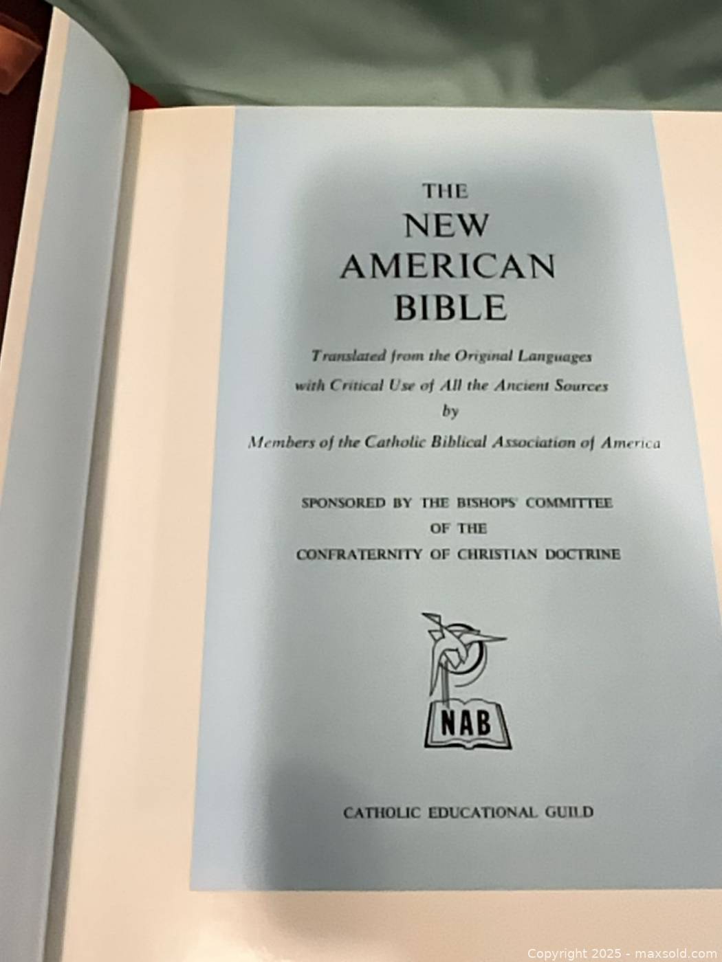 The New American Bible leather-bound | Maxsold